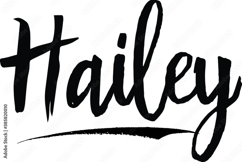 Hailey-Female name Modern Brush Calligraphy on White Background Stock ...