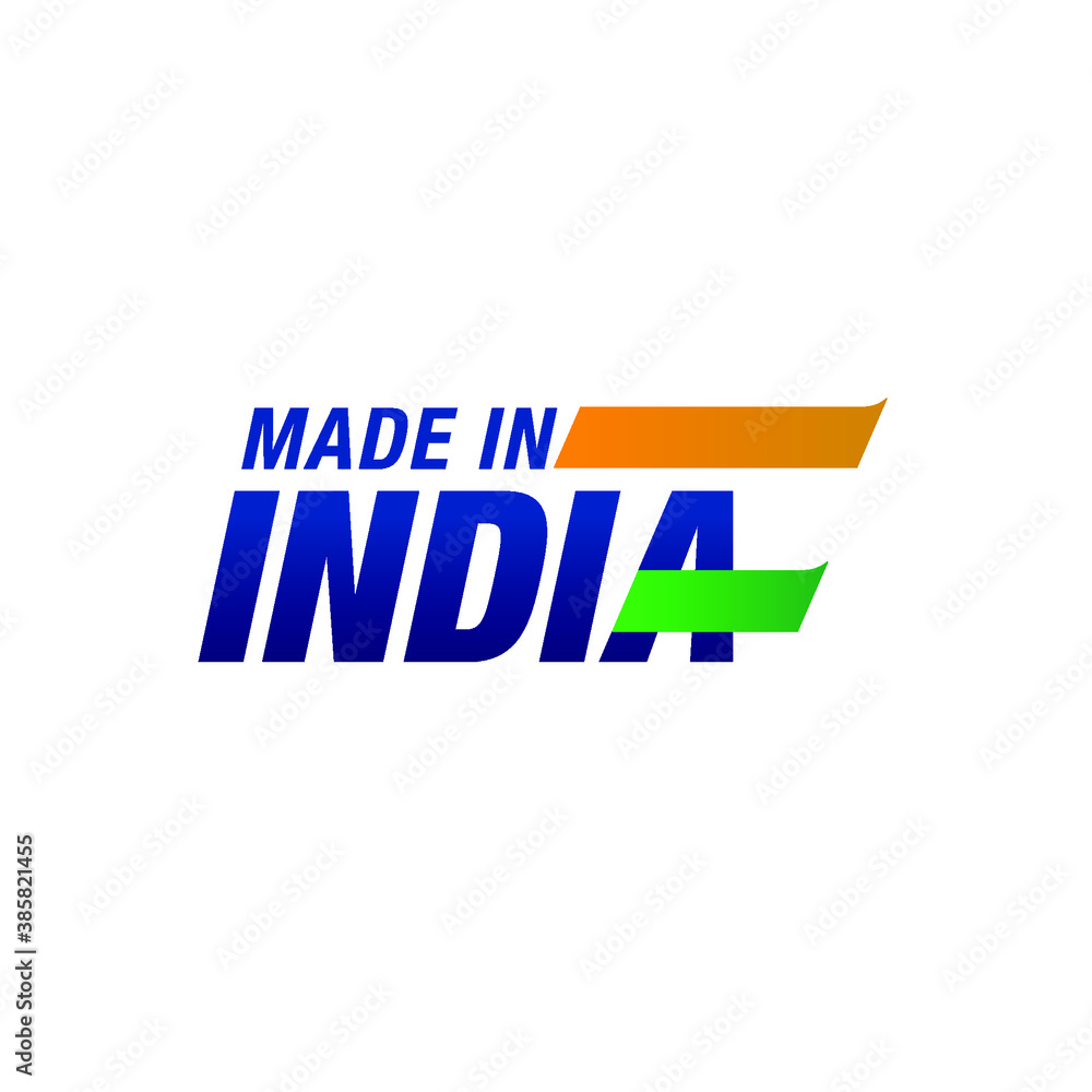 'Made In India' simple logo unit with flag tricolor. Vector graphic ...