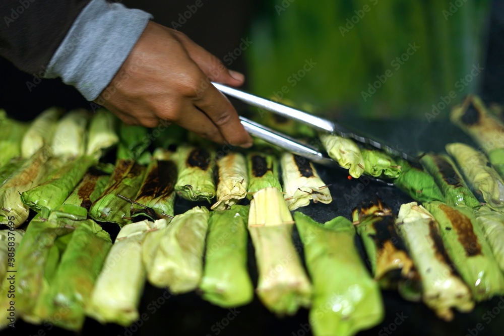 Pile of Sticky Rice at Indonesian Street foods bazaar foto de Stock ...