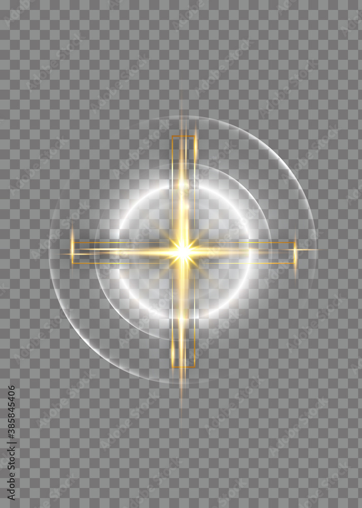 cross of light, shiny Cross with golden frame symbol of christianity ...