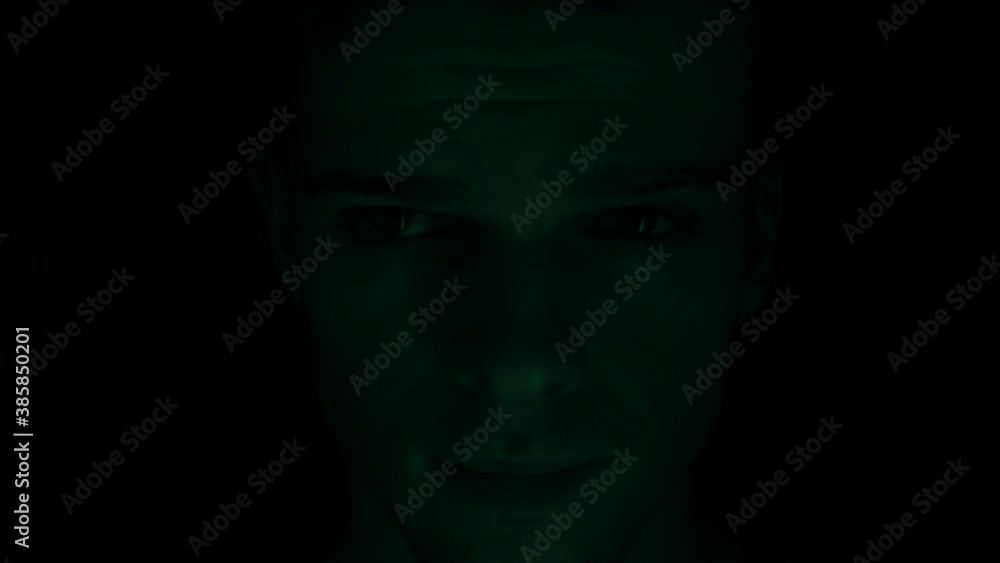 A man space pilot or military operative soldier conducting a top secret ...