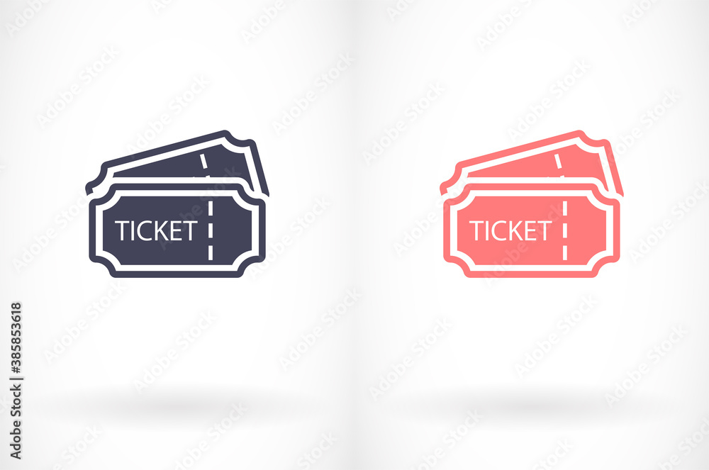 Tickets vector icon. Cinema tickets symbol. Linear style sign for ...