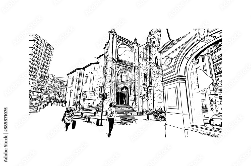 Building view with landmark of Bilbao, an industrial port city in ...