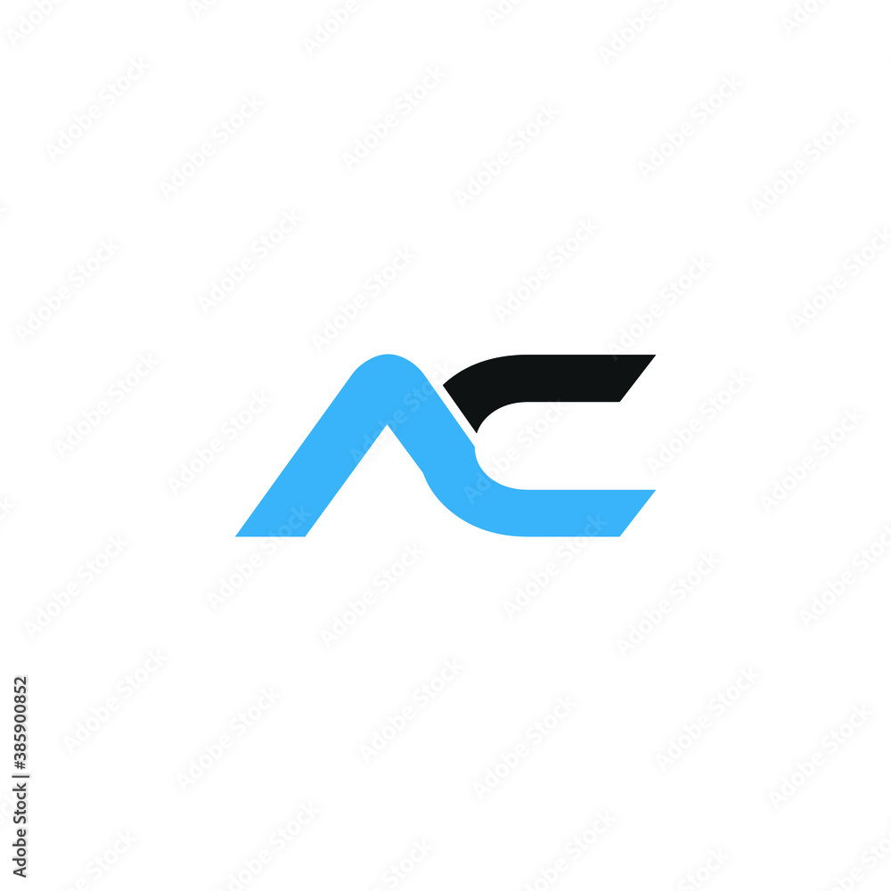 AC letter icon design on white background. Creative letter AC/A C logo ...