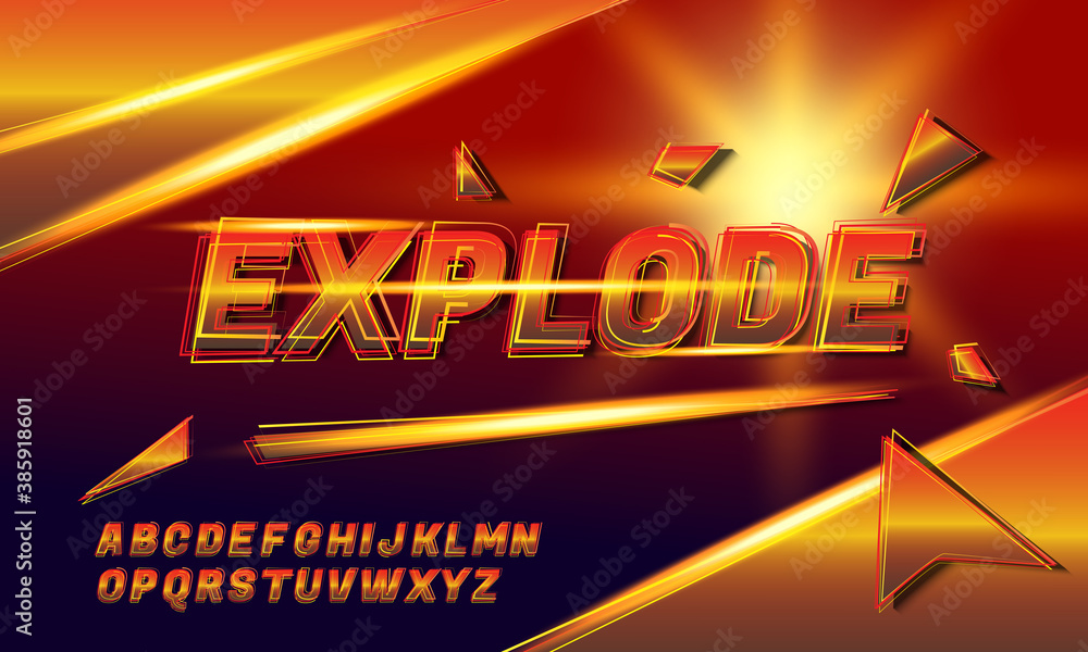Dark red explosion text effect with luxury background. Futuristic and ...