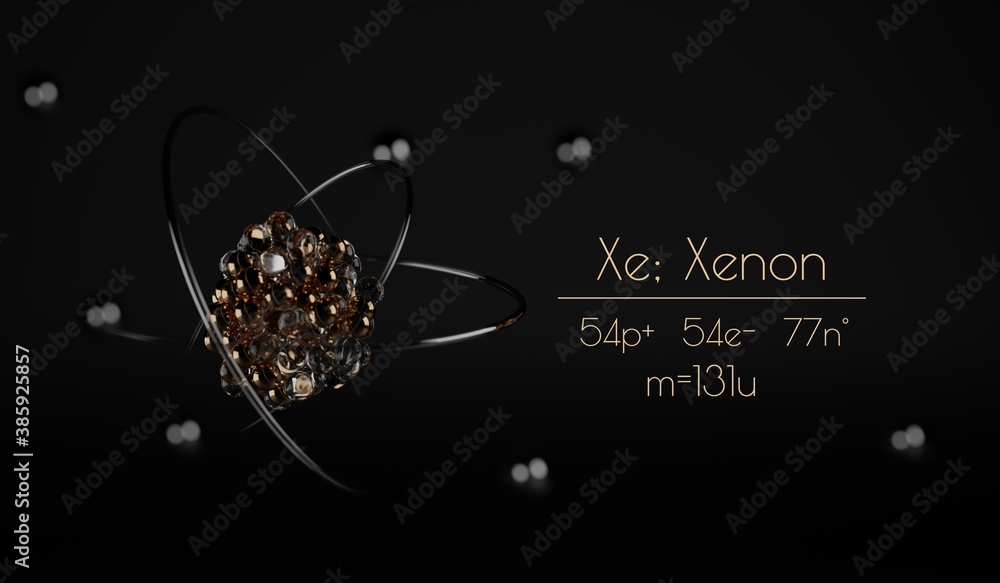 Xenon Electron Proton Neutrons Configuration