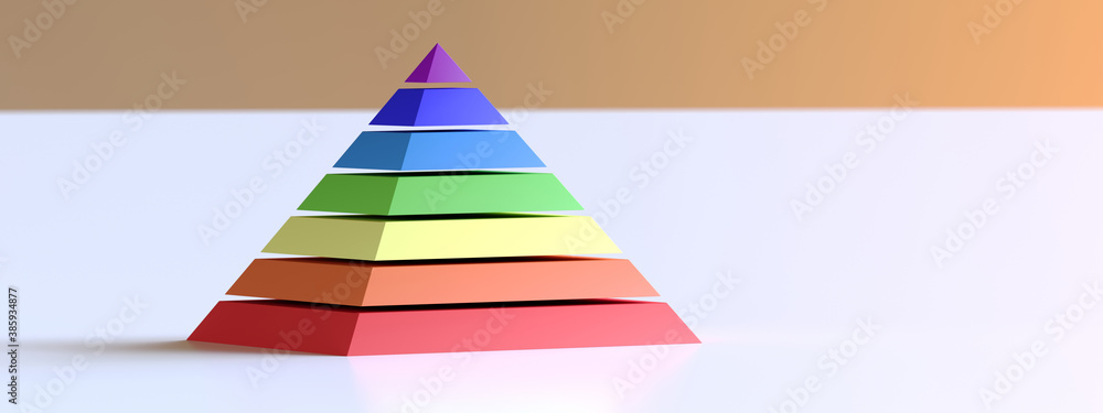 Pyramid with levels of different colors. Maslow's hierarchy Stock ...