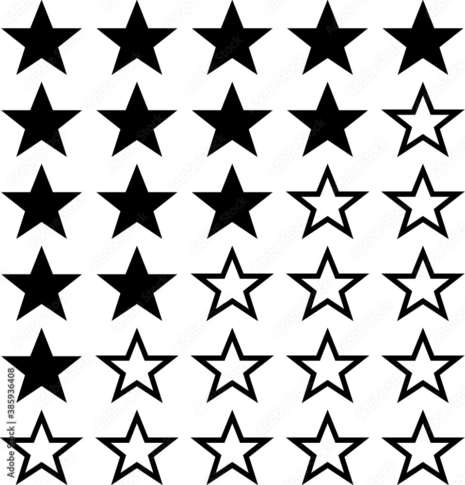Vector illustration of the star review rating stars Stock Vector ...