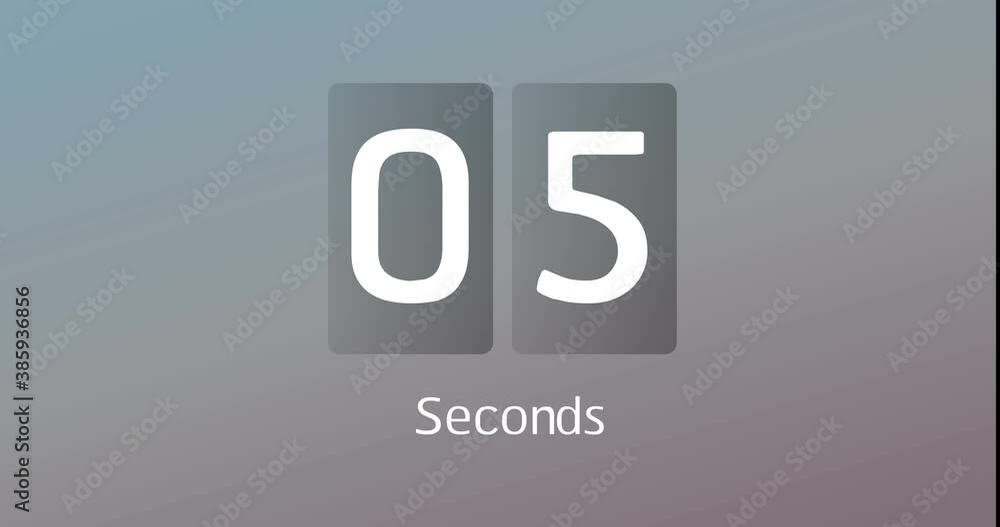 10 second modern minimal text label flip clock countdown timer in clean gradient background ...