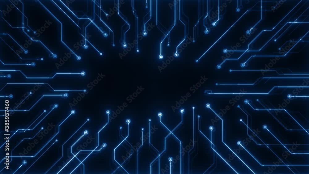 Abstract Cyber Technology Chipset Motherboard Background Animation/ 4k ...