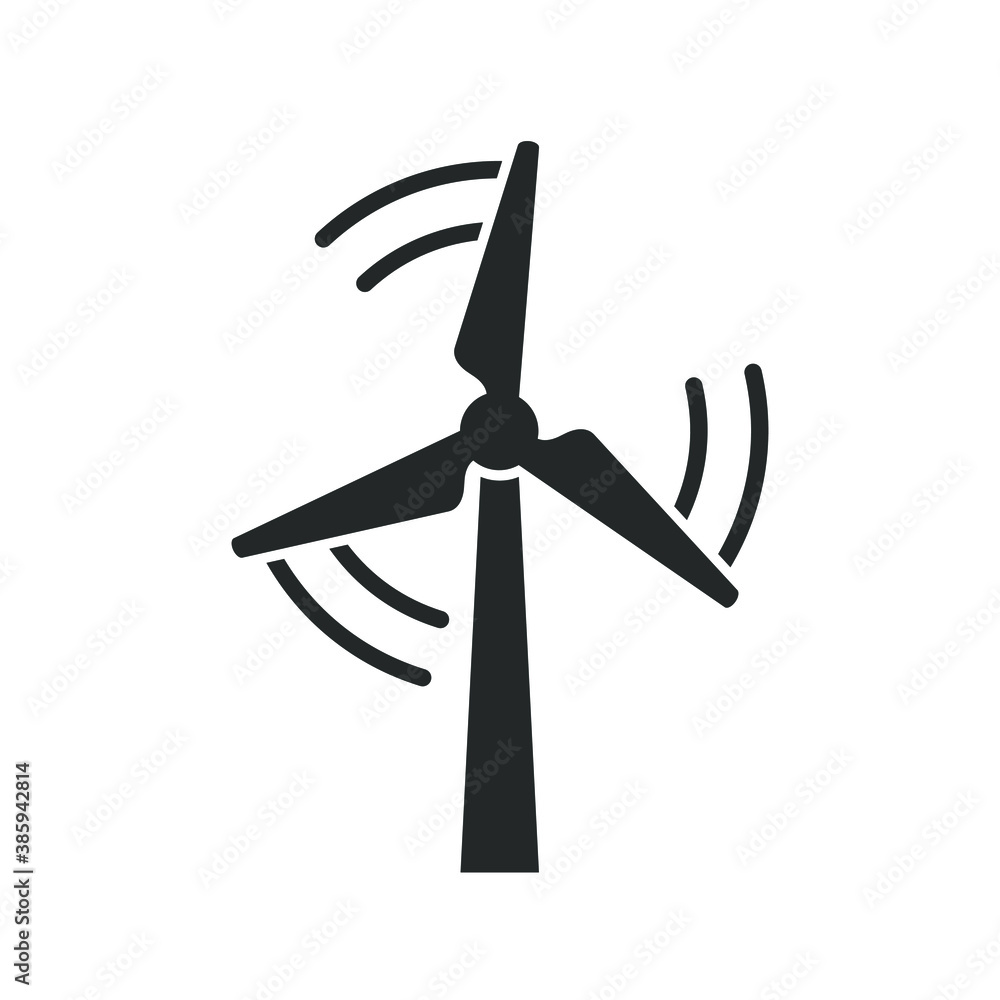 Wind turbine power symbol icon. Windmill ecology energy logo sign shape ...