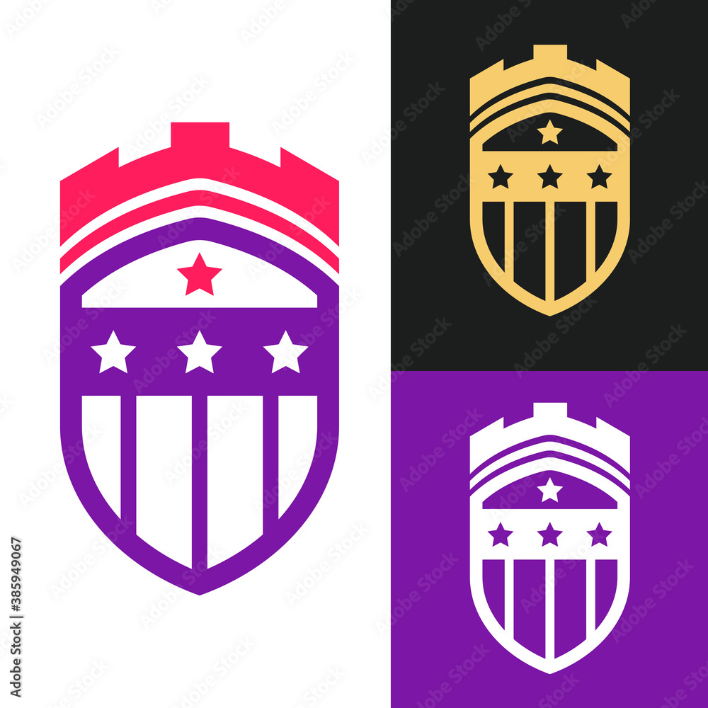 Color heraldic emblems isolated on white background. Template for ...