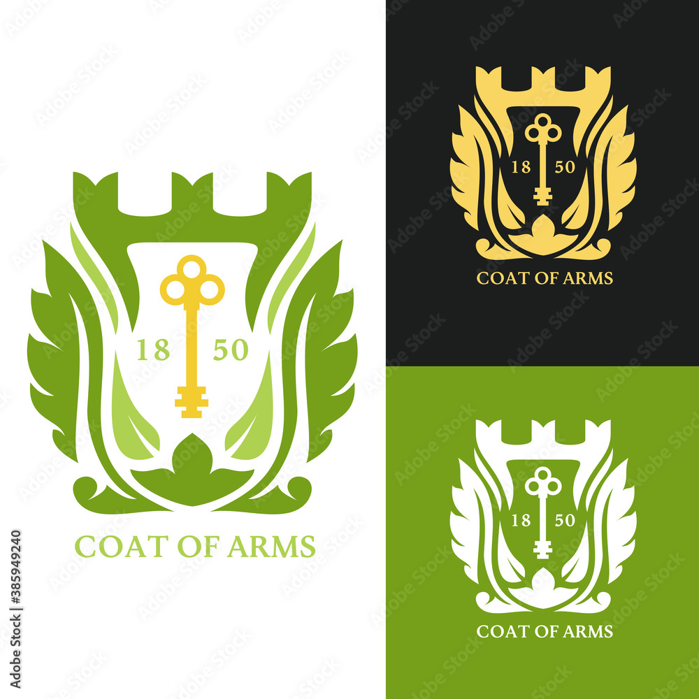 Color heraldic emblems isolated on white background. Template for ...