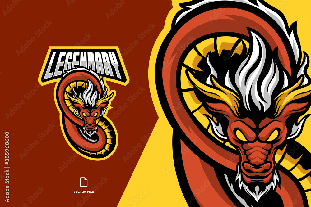 red dragon mascot logo for sports game team illustration Stock Vector ...
