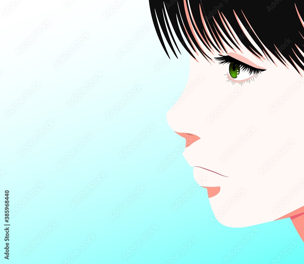 Vector anime characters. Anime girl in japanese. Anime style, drawn ...