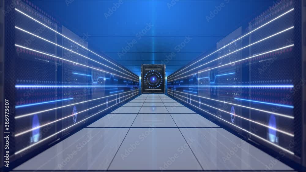 Digital server room data center. Technology base abstract. Computer ...