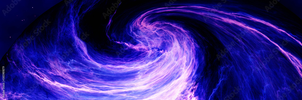 Barred Spiral Galaxy Spinning in Space Flying Through Stars.Whirlpool ...