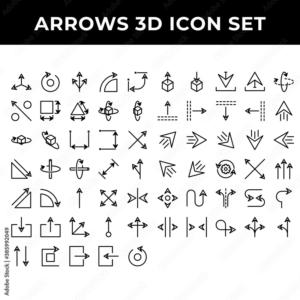 arrows icon set include orientation,rotate,triple,angle,turning ...