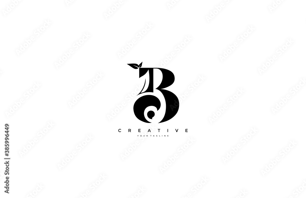 Vector Letter B Monogram Leaf Logo Stock Vector | Adobe Stock