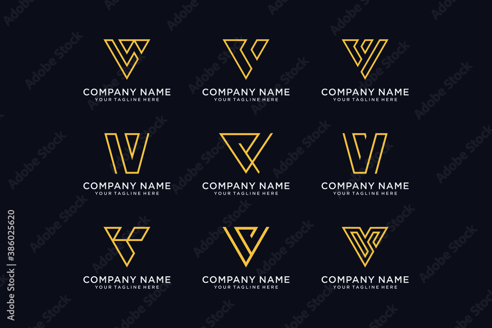 Minimalist initial letter v logo design template Stock Vector | Adobe Stock