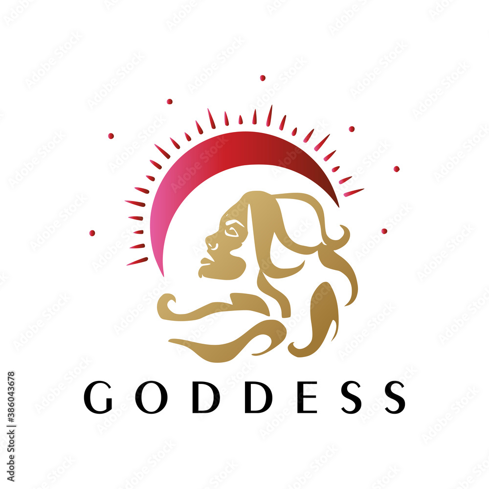 beautiful goddess vector logo design Stock Vector | Adobe Stock