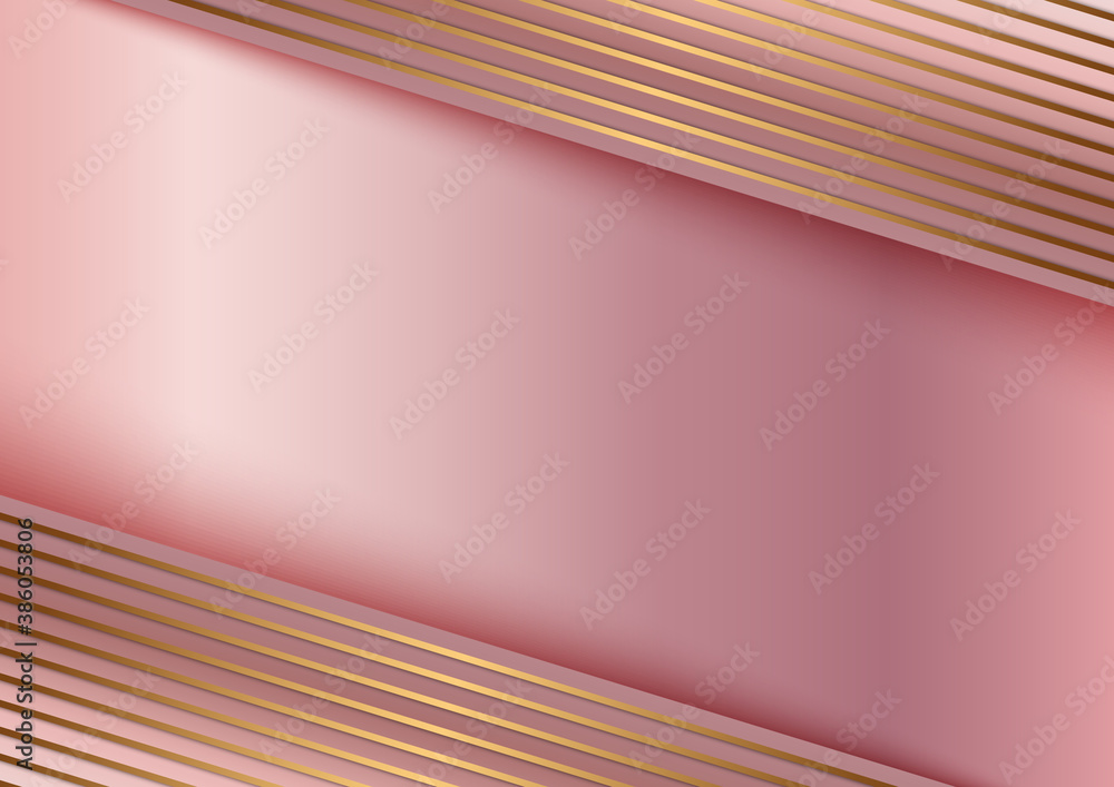 Abstract golden line on stripes pink gold background template design ...