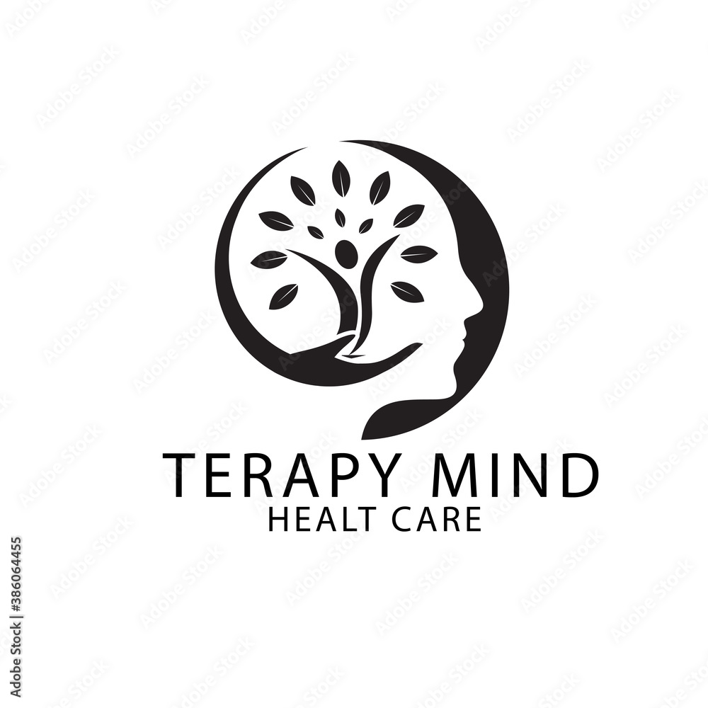 natural therapy mind for health logo designs simple modern Stock Vector ...