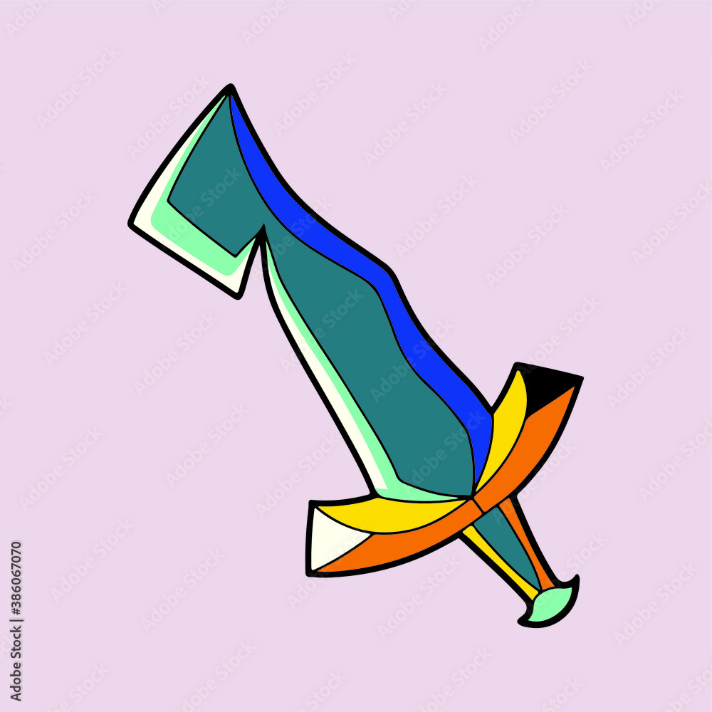 Sword Vector Icon Illustration. Sword Concept White Isolated. Flat ...