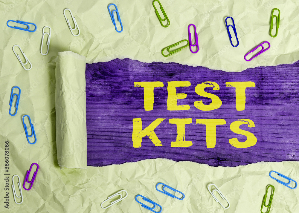 Handwriting text writing Test Kits. Conceptual photo tools used to ...