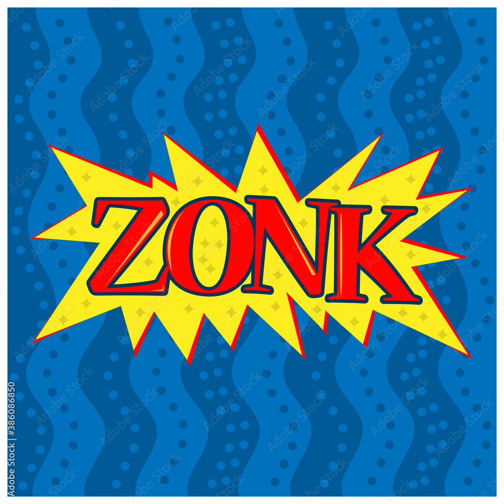 Zonk art funny comic speech word. Trendy Colorful retro vintage comic ...
