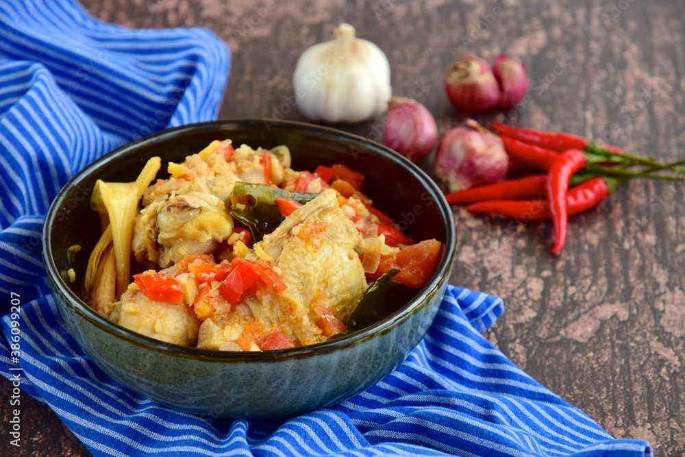 Ayam Balado, Indonesian food, cooked chicken in spicy chili sauce Stock ...