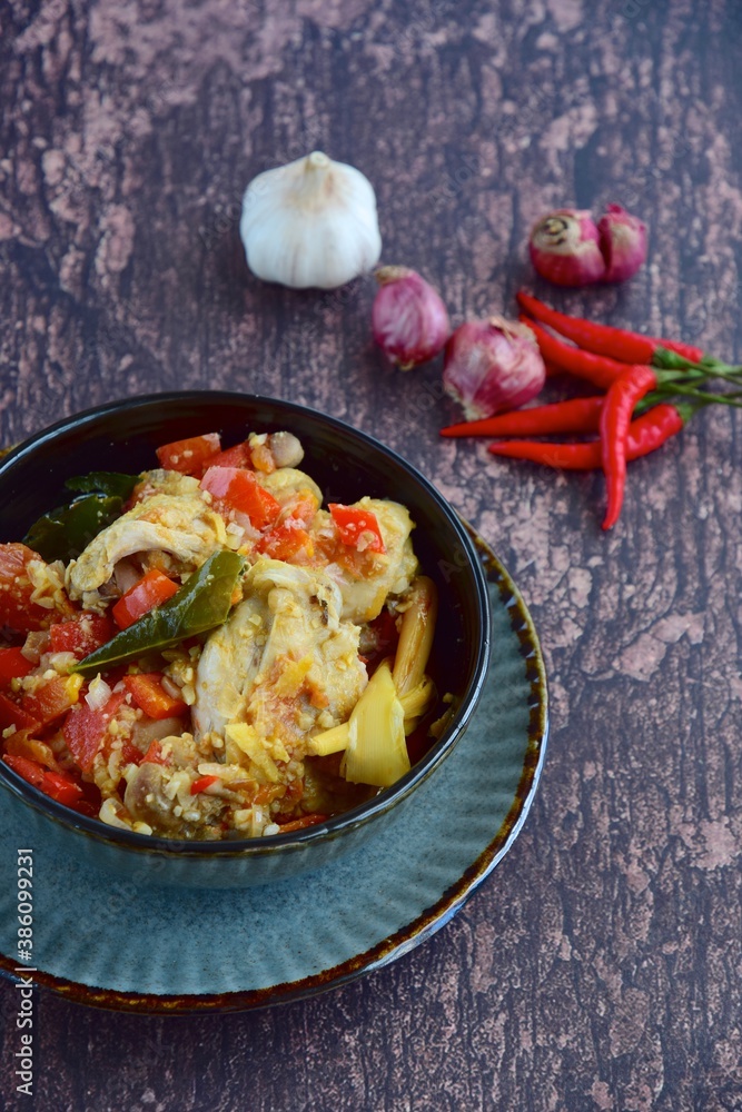 Ayam Balado, Indonesian food, cooked chicken in spicy chili sauce Stock ...