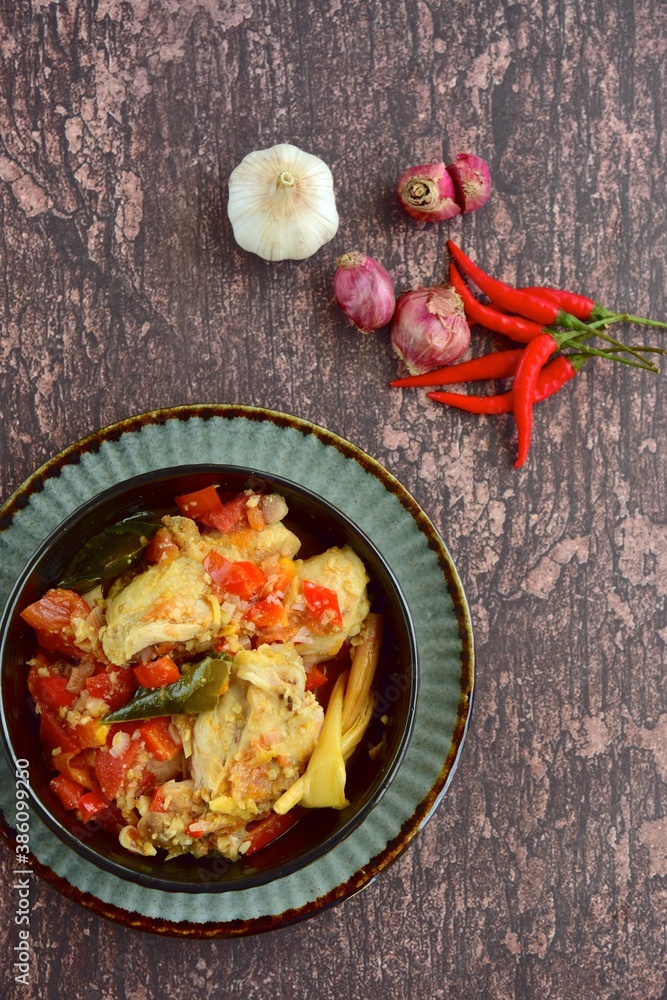 Ayam Balado, Indonesian food, cooked chicken in spicy chili sauce Stock ...