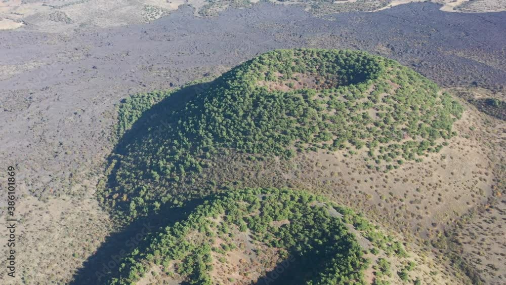 Dormant, Extinct, passive Volcano (Divit volcano) aerial view of ...