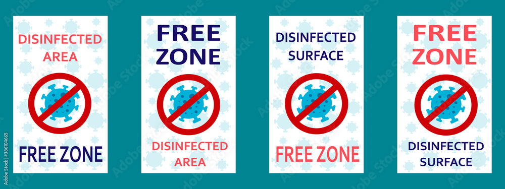 Door sticker disinfected, clean zone from the deadly COVID 19 virus ...