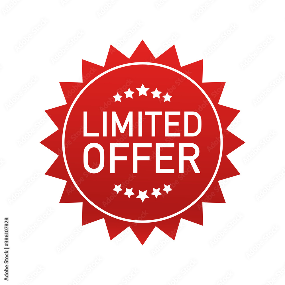 Red limited offer. Special offer badge. Big sale special offer. Vector ...