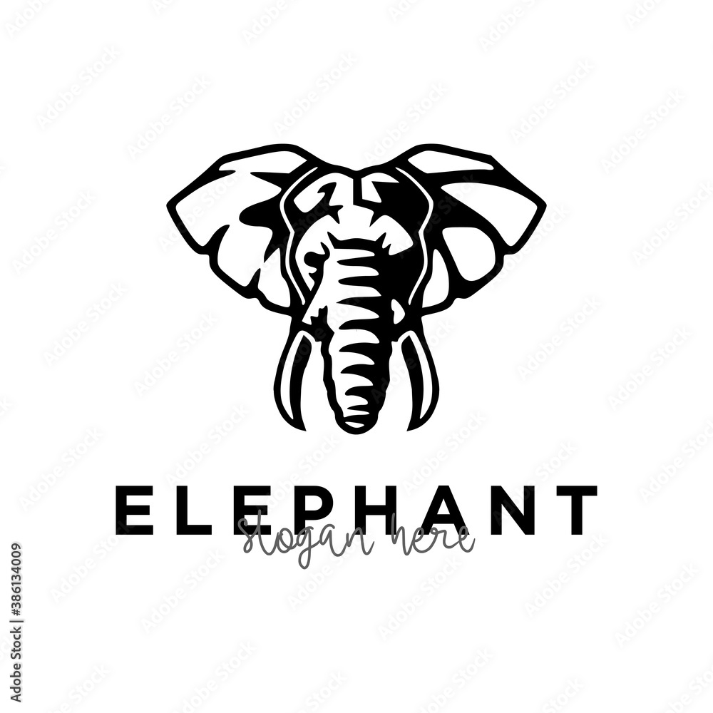 Elephant logo design vector Stock Vector | Adobe Stock