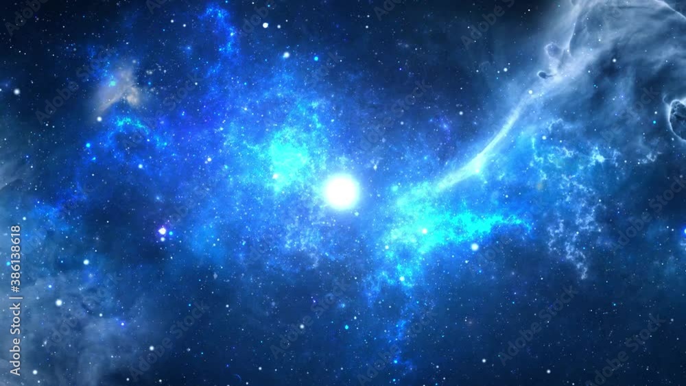 Blue Space Nebula Loop background 4k video moving stars space ...