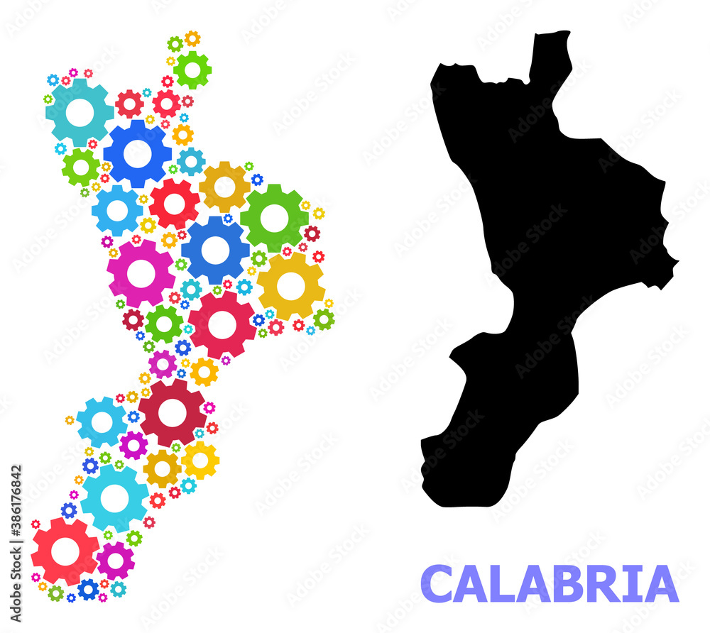 Vector mosaic map of Calabria region constructed for engineering ...