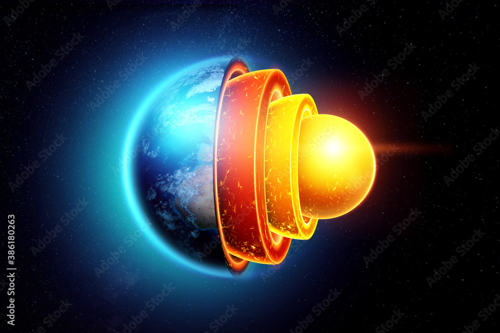 ภาพประกอบสต็อก The internal structure of the earth, the structure of ...