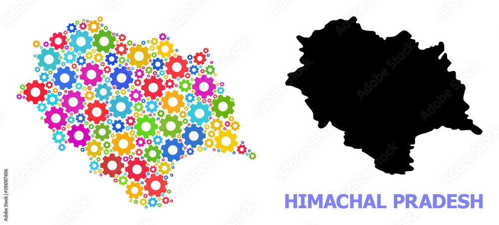 Vector composition map of Himachal Pradesh State organized for ...