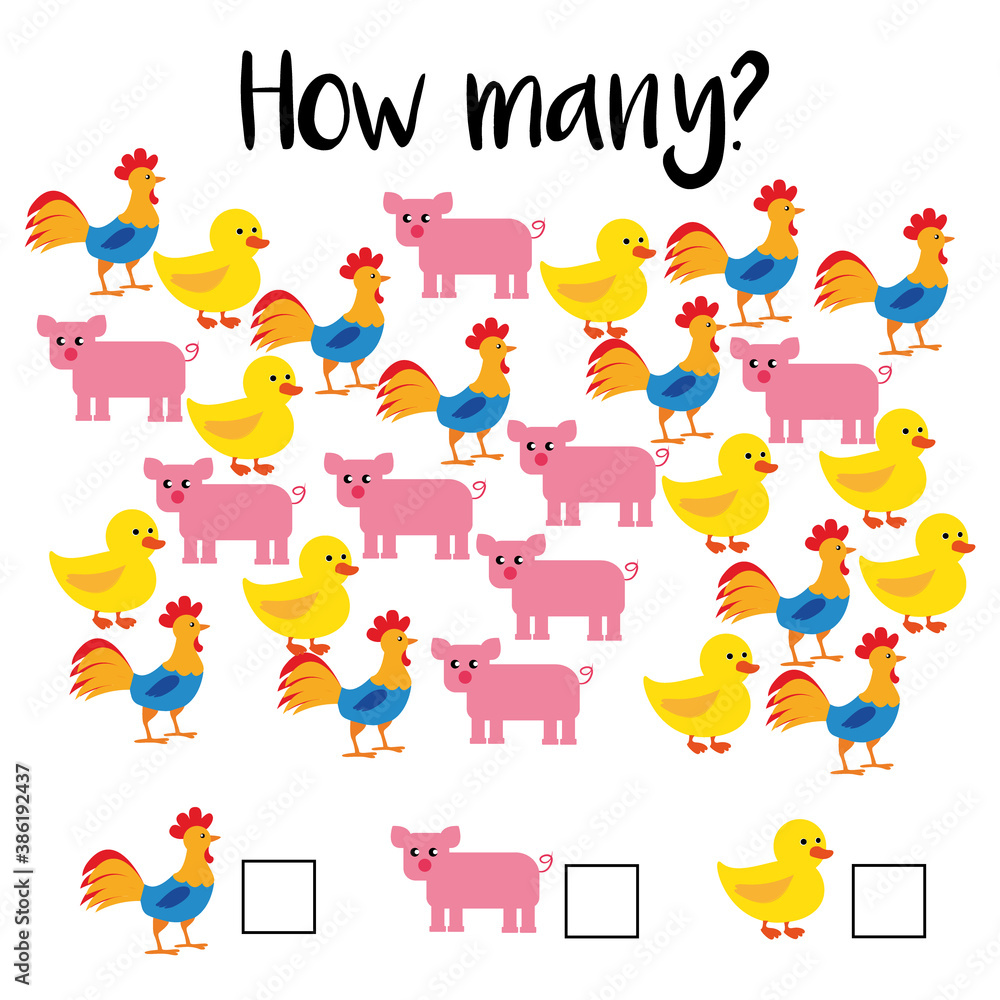 How many objects.Preschool Counting Activities. Printable worksheet ...