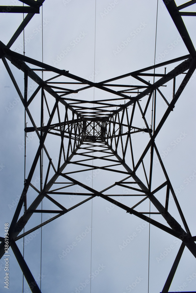 down view of the tower in one-point perspective view Stock Photo ...