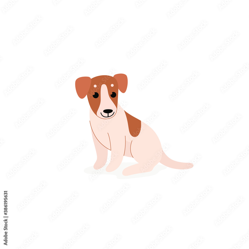 Jack russell terrier. Cute dog character. Vector illustration in ...