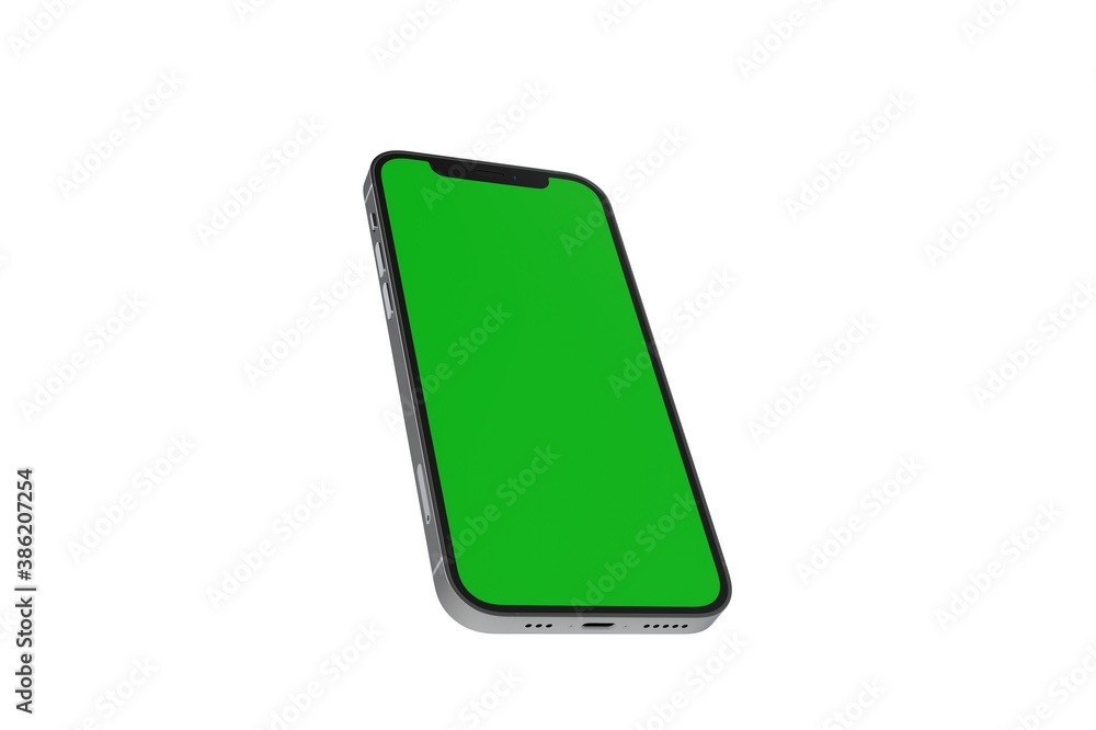 Smartphone similar to iPhone 12 Pro Max with Green white screen for ...