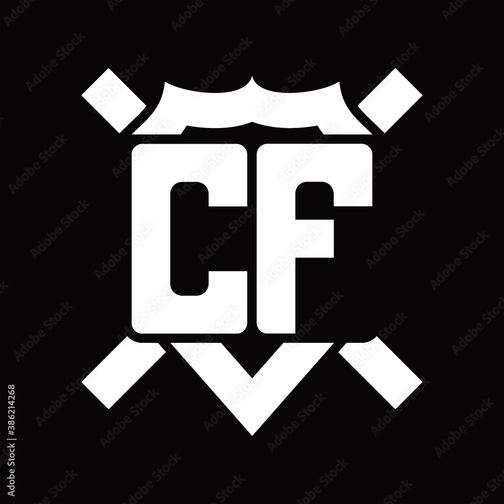 CF Logo monogram isolated on shield shape with rounded line Stock ...
