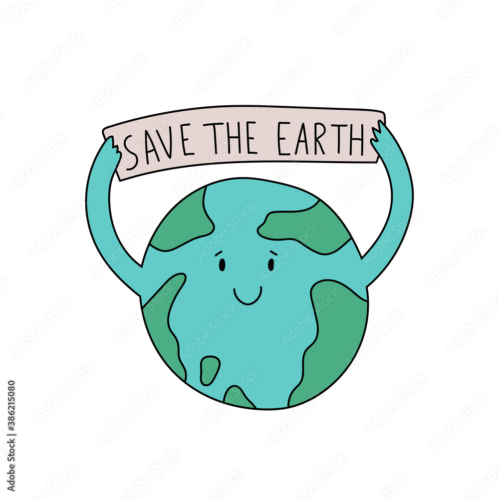 Save the Earth. Motivation phrase for saving planet. Vector ...