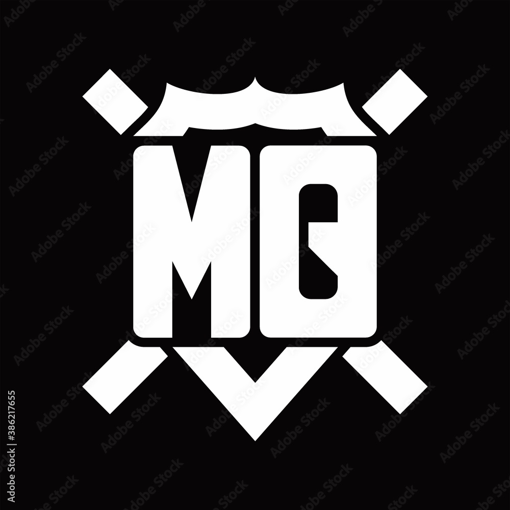 MQ Logo monogram isolated on shield shape with rounded line Stock ...