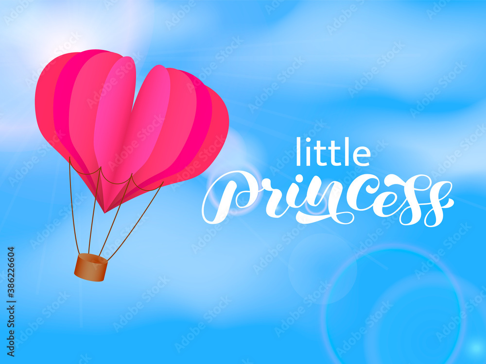Little Princess brush lettering. Vector stock illustration for poster ...
