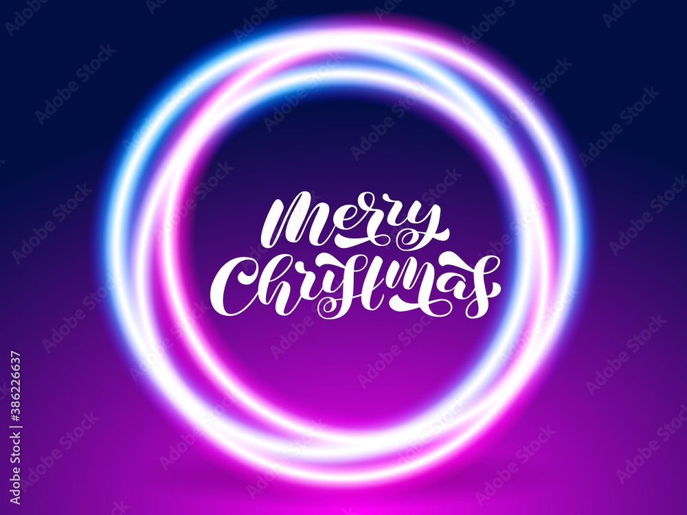 Merry Christmas Brush Lettering Vector Stock Illustration For Poster